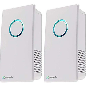 germguardian Germ Guardian Technologies Pluggable UV-C Sanitizer, Deodorizer, Kills Germs, Freshens Air and Reduces Odors from Pets, Smoke, Mold, Cooking and Laundry (2, Crystal White) (GG1100W2PK)