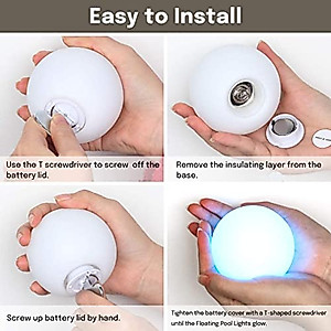 Floating Pool Lights for Swimming Pool, 3 Inch LED Orb Pool Lights that Float, IP68 Waterproof Light up Pool Float, Glow Balls for Pool at Night Lights for Hot tub Pond Garden Lawn Party Decor, 6pack