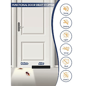 Door Draft Stopper, Draft Stoppers for Bottom of Door, Adjustable Door Sweep Noise Blocker 36inch, Sound Proof for Interior Exterior Doors