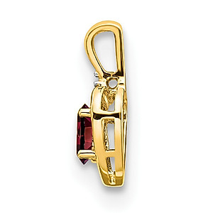 Jewels By Lux 14K Yellow Gold Diamond & Garnet Pendant