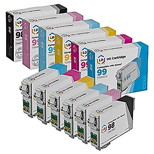 LD Products Remanufactured Ink Cartridge Replacement for Epson 98 & 99 HY (6 Set - Black, Cyan, Magenta, Yellow, Light Cyan, Light Magenta) Compatible with Artisan 700, 710, 725, 730, 810, 835, 837
