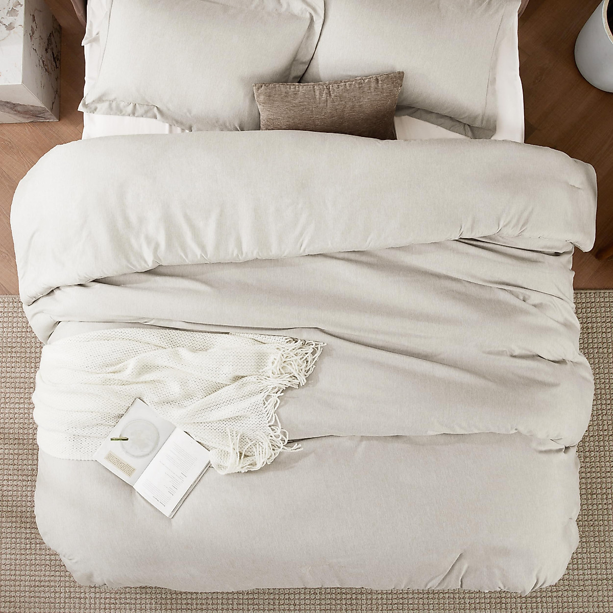 Bedsure Bundle of Ruched Sheet Set and Cationic Dyed Duvet Cover Set, Cal King Size