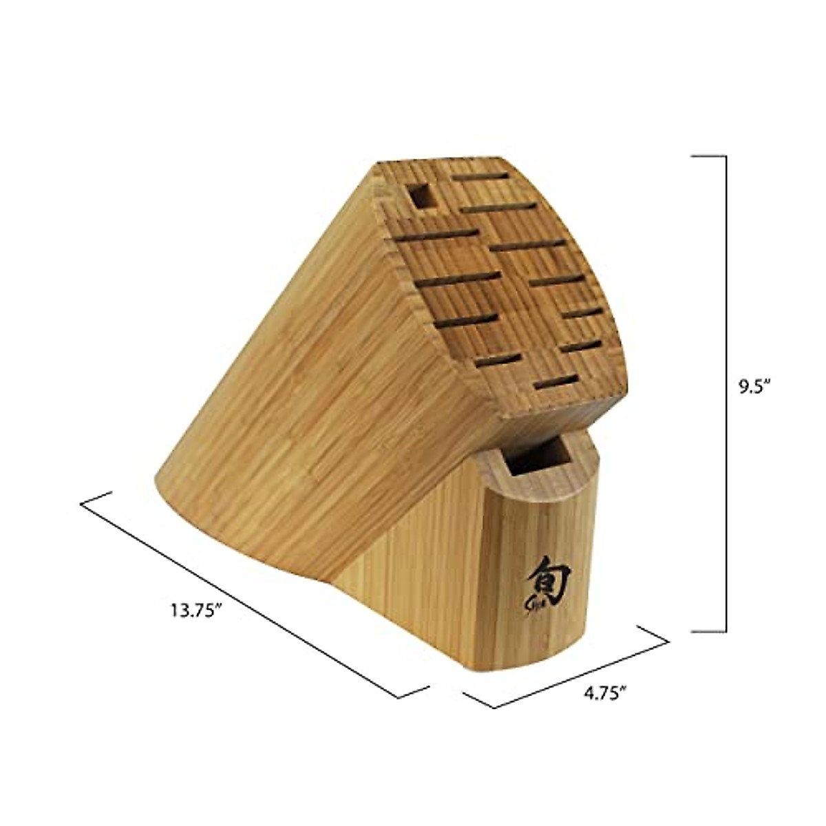 Shun Cutlery 13-Slot Bamboo Knife Block, Made from Tough, Sustainable Bamboo, Authentic, Japanese Universal Knife Block, Knife Holder for Kitchen Counter