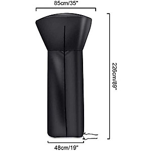 Patio Heater Cover, Standup Round Heater Covers with Zipper & Storage Bag – Waterproof 420D Oxford Fabrics Protector for Outdoor Umbrella Gas Heat Lamp, Backyard Courtyard Porch Garden Accessories