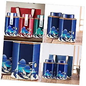 1pc Tea Tin Can Decorative Candles Storage Jars with Lids Tea Containers Chinese Tea Tins Condiment Containers Round Tea Tins Storage Storage Canister Decorative Tea Can Mini