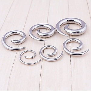 NewZenro 2Pcs Stainless Steel Surgical Ear Spiral Tapers Plugs Tunnels Expander Gauges Snail Twist Earrings Stretching Body Piercings Jewelry (4g(5mm))