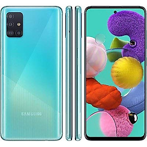Samsung Galaxy A51 (128GB, 4GB) 6.5", 48MP Quad Camera, Dual SIM GSM Unlocked A515F/DS- Global 4G LTE International Model - Prism Crush Blue (Renewed)