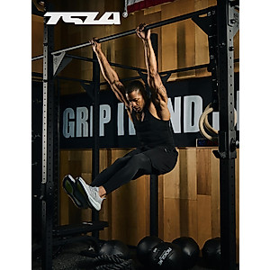 TSLA Men's Athletic Compression Sleeveless Tank Top, Cool Dry Sports Running Basketball Workout Base Layer, Active Shirts Black, Large