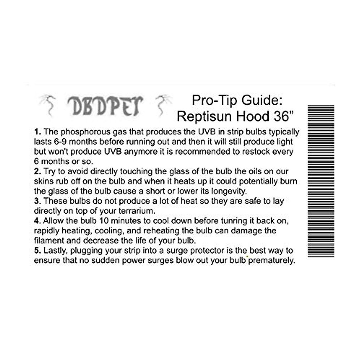 DBDPet Bundle with Reptisun T5 Hood with 5.0 UV-B Bulb 36" by Zoomed - Perfect for 40G Bearded Dragon Tanks - Includes Pro-Tip Guide
