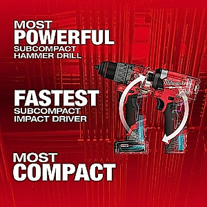 Milwaukee M12 FUEL 12-Volt Lithium-Ion Brushless Cordless Hammer Drill and Impact Driver Combo Kit w/2 Batteries and Bag (2-Tool)