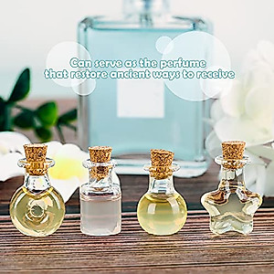 100 Pieces Small Mini Glass Bottles Jars with Cork Stopper Set Tiny Empty Refillable Wishing Bottles Drifting Bottles with Eye Screws Funnels and Rope for DIY Crafts Bead Containers, 10 Shapes