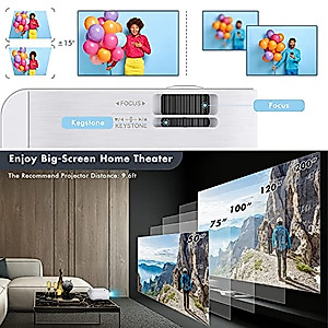 Mini Projector, CINOP Video Projector Native 1080P Projector 4K HD Movie Portable Projector 9500L Home TV Projector LED Outdoor Projector Compatible with iPhone TV Stick Laptop HDMI USB VGA AV