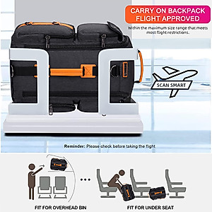 WITZMAN Travel Backpack for Men Carry On Backpack Duffel Bag Large Capacity Laptop Backpack 17 Inch (6695 Black)