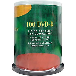 Compucessory 72103 DVD-R, 700MB, 80Min, 100/PK, Silver