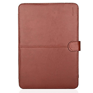 MOSISO Case Compatible with MacBook Air 13 inch M2 A2681 M1 A2337 A2179 A1932/Pro 13 inch M2 M1 A2338 A2251 A2289 A2159 A1989 A1706 A1708, PU Leather Folio Protective Stand Cover, Brown