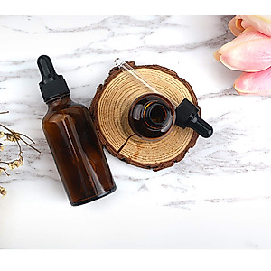 Jucoan 16 Pack Glass Dropper Bottles, 4 oz/120ml Amber Glass Tincture Bottles with Graduated Glass Eye Droppers for Essential Oils, Perfume, 2 Stainless Steel Funnels,16 Chalkboard Lables