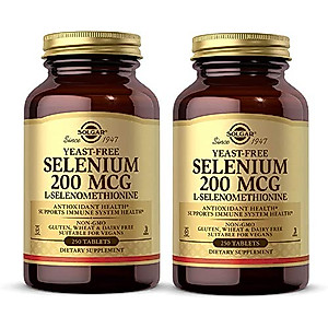 Solgar Yeast-Free Selenium 200 mcg, 250 Tablets - Pack of 2 - Supports Antioxidant & Immune System Health - Non-GMO, Vegan, Gluten Free, Dairy Free, Kosher - 500 Total Servings