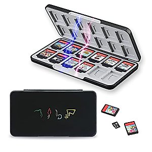 Wonzir 24-Slot Switch Game Card Case for Nintendo Switch Game Card/Switch OLED Game Card,Portable Switch Game Storage Case with 24 Game Card Slots and 24 Micro SD Card Slots (24-pokemon)