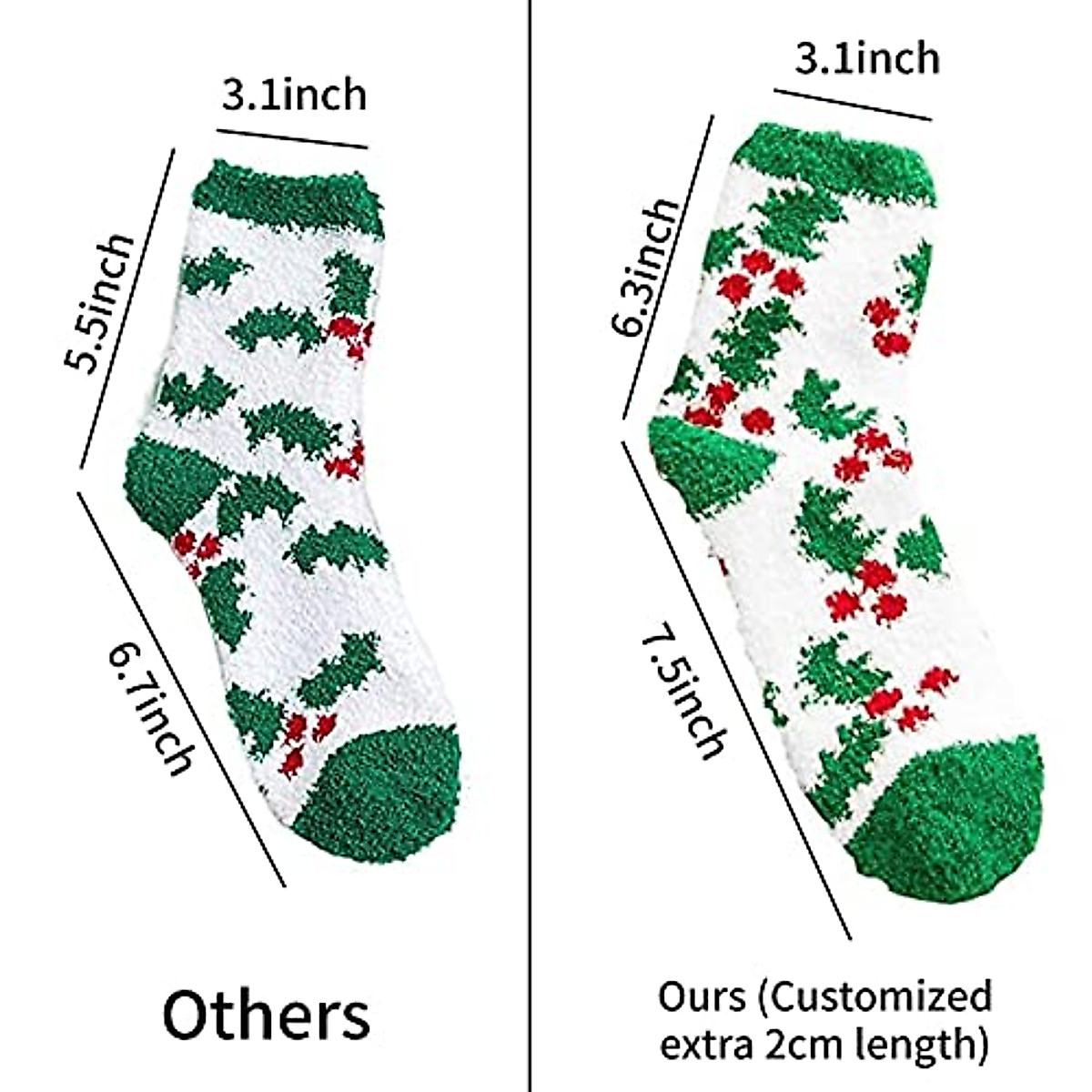 October Elf 6 Pairs Adult Christmas Holiday Socks Warm Winter Cozy Socks (One size, E)
