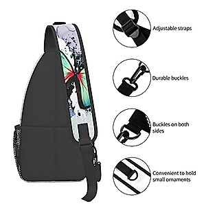 Aswuihz butterfly ink paint flowers Sling Bags Shoulder Backpack Crossbody Men Women Gym Climbing Runners Cycling Travel