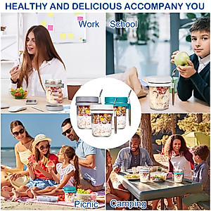 Irenare 9 Pcs Overnight Oats Containers with Lids and Spoons 12 oz Overnight Oats Jars Oatmeal Container Glass Mason Jars for Overnight Oats Meal Prep Yogurt Salad Fruit