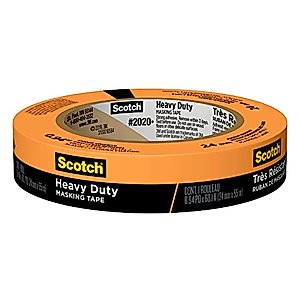 Scotch Heavy Duty Painter's Tape, 0.94 in x 60.1 yd, For Use On Vinyl, Carpet, Metal, & Plastic, Indoor & Outdoor Masking Tape, Bonds Aggressively, 3-Day Clean Removal, 1 Roll (2020+-24AP)