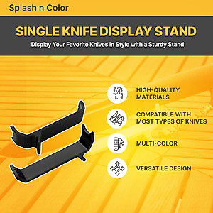 Single Knife Display Stand - Display Your Favorite Knives in Style with a Sturdy Stand - Accommodates 3" to 10" Length - Show Quality Multi-Color Knife Mount for Kitchen