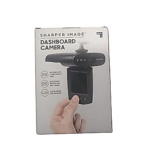 Dash Cam SHARPER IMAGE Car Dashboard Camera Recorder for Driving, Motion Sensor Automatically Records Video, Wide Angle Lens with 270° Pivot, LCD Screen, Day and Night Modes, Windshield/Mirror Mount
