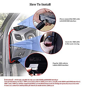 Arestech 5.5 inches A8 OBD2 Windshield HUD Head Up Display with Display RPM MPH Speeding Warning Fuel Consumption Temperature