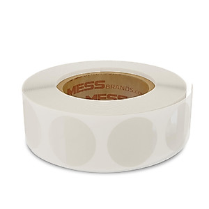 MESS Clear Round Labels (1,000/Roll, 1 Inch) Clear Round Stickers - Clear Labels and Wafer Tab Seals - Envelope Seal Stickers - Clear Stickers Circle Labels, Transparent Sealing Dots, Envelope Sealer