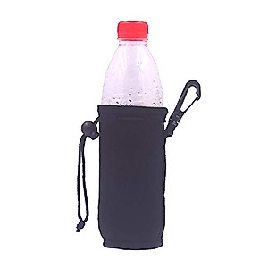 E - Living 500ML (16.9 OZ) Neoprene Water Bottle Drawstring Cooler/Coolie / Cover/Insulator / Holder/Huggie / Sleeve - 3Pack (13 Colors) (red+black+orangee)
