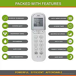 Dual 2 Zone Ductless Mini Split Ceiling Cassette Air Conditioner Heat Pump 18000 24000
