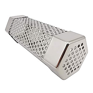 Smoker Smoke Tube Box for Pellets Grill, 304 Stainless Steel BBQ Cold Smoker Generator Tube, 2.5 Hours of Billowing Hot or Cold Smoking - 6" Hexagon