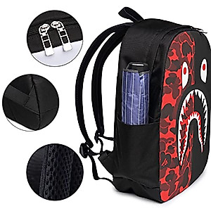 Zwdofzy Shark Camo Kids Backpack Travel Laptop Bookbag Big Capacity School Backpack Gift for Boys Girls