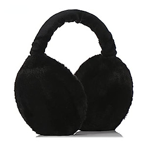 XPONNI Cute Ear Muffs for Winter Soft Plush Ear Warmer Winter Warm Ear Muffs for Women Y2k Accessories (Black)