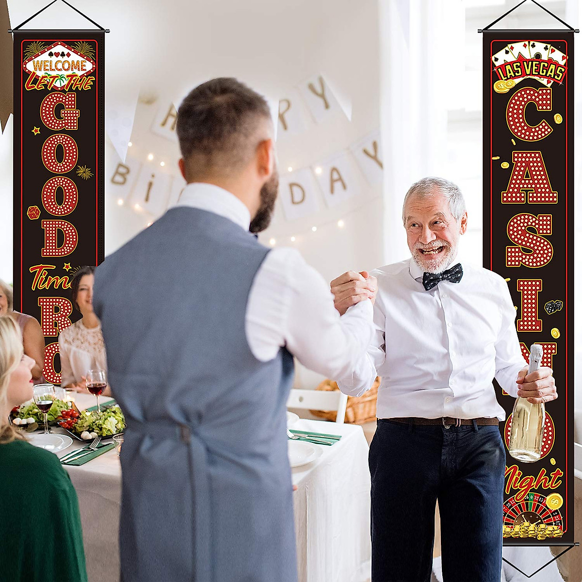 Blulu Casino Night Party Decorations Las Vegas Party Banner Poker Night Decorations Welcome Porch Sign for Game Travel Holiday Carnival Party Jungle Background Backdrop