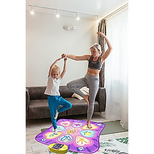 SUNLIN Dance Mat Toys for Girls Ages 3-10 | Dance Pad with LED Lights, Adjustable Volume, 9 Built-in Music, 7 Game Modes, 5 Challenge Levels | Christmas Birthday Gifts for 3 4 5 6 7 8+ Years Old Girl