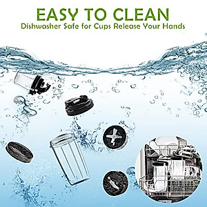 1000W Personal Bullet Blender for Shake and Smoothie, Healnitor Nutri Large Size Mixer with Blending and Grinding Blades for Kitchen, Tritan 32+15 Oz Travel Bottles for Fruits, Vegetables, Coffee, Black