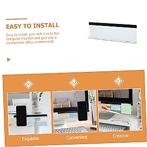 ULTECHNOVO 2pcs Message Parcel Shelf Monitor Side Panel Memo Notes Boards Memo Pad Monitor Message Memo Board Note Board Clear Stand Memo Message Board Screen Side Acrylic The Side