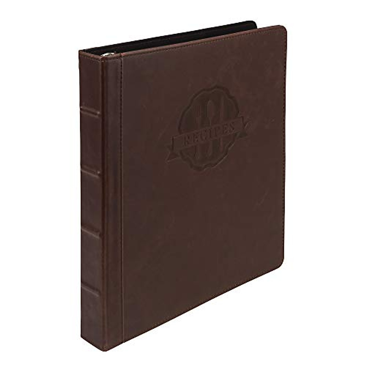 Samsill Recipe Binder 8.5x11, 3 Ring Recipe Book Binder to Hold All Your Recipes and Recipe Cards, Family Recipe Binder Bold Design (1", Brown Utensil)