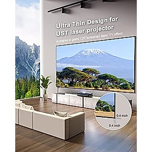 AWOL VISION Ambient Light Rejecting (ALR) Projector Screen for Ultra Short Throw(UST) Projector, 120" Fixed Frame, 80% Picture Quality Improved, 95% Celling Light Rejecting(CLR), Active 3D - C120