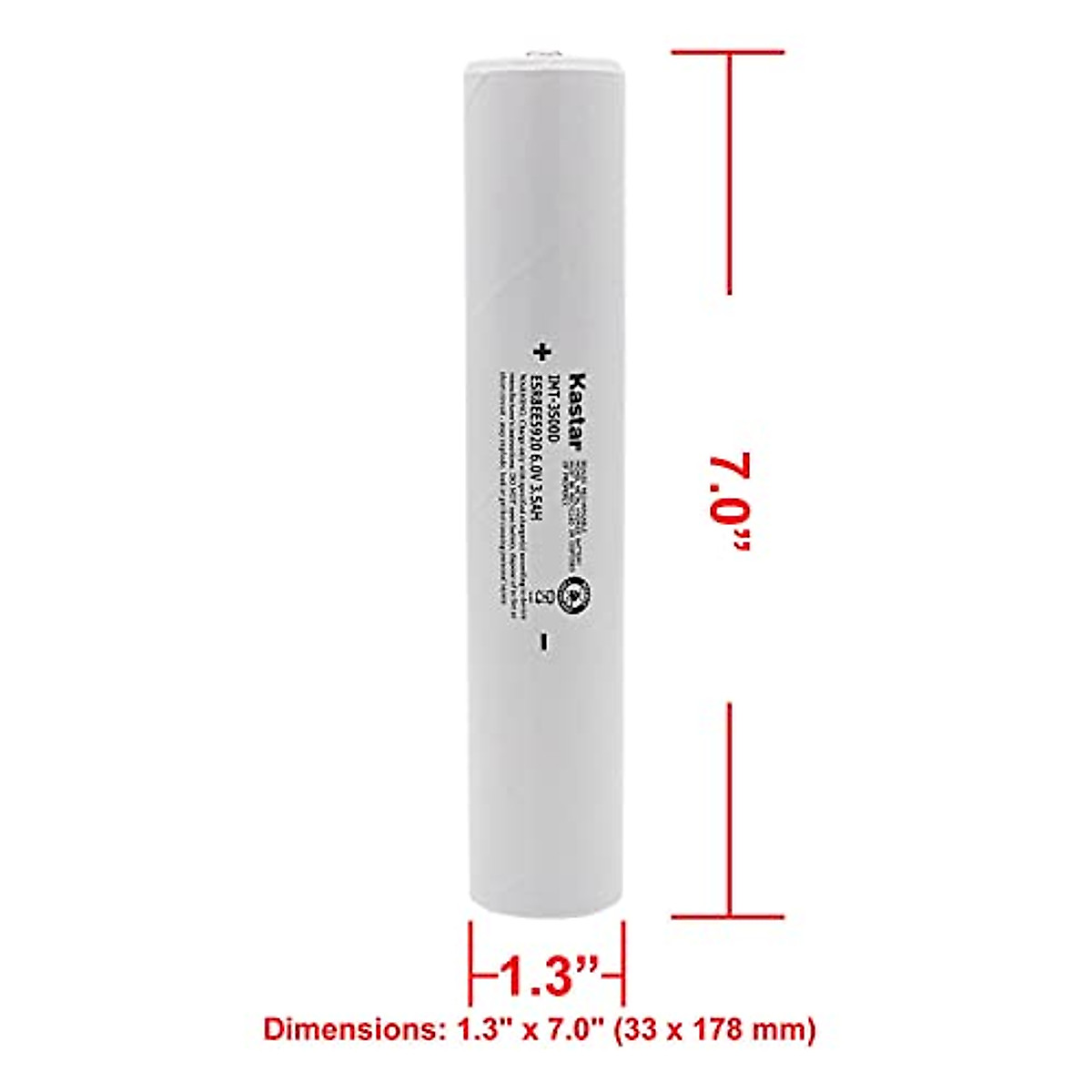 Kastar Batter 1-Pack Ni-MH 6.0V 3.5AH Replacement for Maglite 40070131 40070149 40070249 405462100, Maglite 108-000-817 108-817 108-000-439 108-439, INTEC IMT-3500D, ESR4EE3060 ET2600D, ESR8EE5920