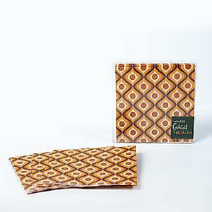 Amber Orange Beverage Cocktail Napkin, Mid Century Modern Barware, Thanksgiving Napkin, Retro Orange Holiday Decor by MODLOUNGE paper company