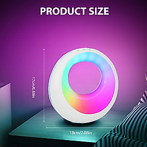 S SUNSBELL Table Lamp Touch Dimmable with Remote Control, LED Touch Night Light with RGB Color Change and 9 Light Modes, Bedside Table Lamps for Bedroom Living Room, Mood Lighting/Gifts (White)