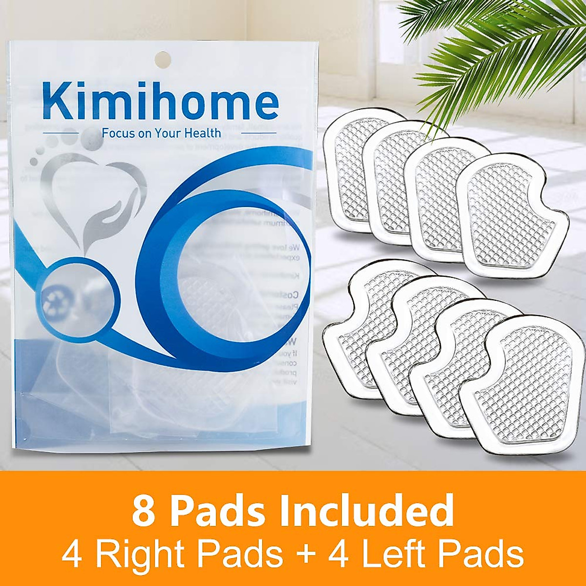 Kimihome Metatarsal Pads 8 Count Gel Cushions, Ball of Foot Cushion Protect and Relieve Metatarsal, Sesamoid, Ball of Foot Pain - 4 Pairs