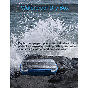 Hlotmeky Dry Box Waterproof Box for Kayaking Boat Waterproof Phone Box Small Waterproof Container Watertight Storage Box Diving Dry Case (Blue)