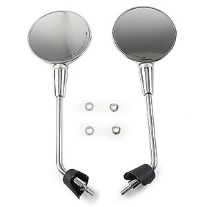 Newsmarts Motorcycle Rearview Side Mirrors, Rear View Mirror For Handlebars Replacement For Vespa Sprint, GTS300ie, Primavera, Elettrica 30/45MPH, For Piaggio, CM262001, CM262002, Chrome