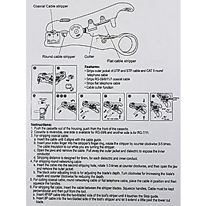 Pack 2pcs Universal Cable Wire Stripper Cutter Stripping Tool for Flat or Round UTP Cat5 Cat6 Wire Coax Coaxial