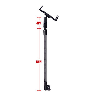 TACKFORM Tablet Mount for Car or Truck Seat Rail Mount with 22" Reach - 18" Aluminum Rod Gooseneck and 3.75" Arm Device Holder for Van, Car or Truck. Compatible With iPad, Galaxy, Surface Pro and more