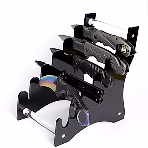​Knife Display Stand Knife Stand Display Knife Storage Holder Acrylic Knife Display Stand Organizer Holder Knife Storage 6 Knives(Black)